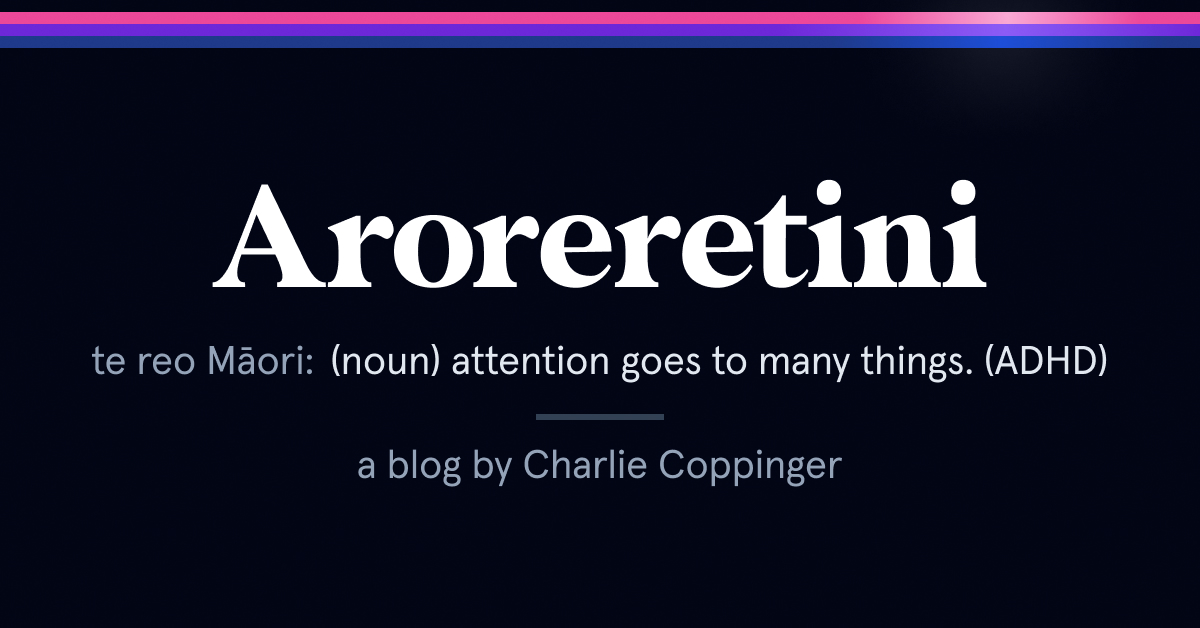 Aroreretini • personal site of Charlie Coppinger